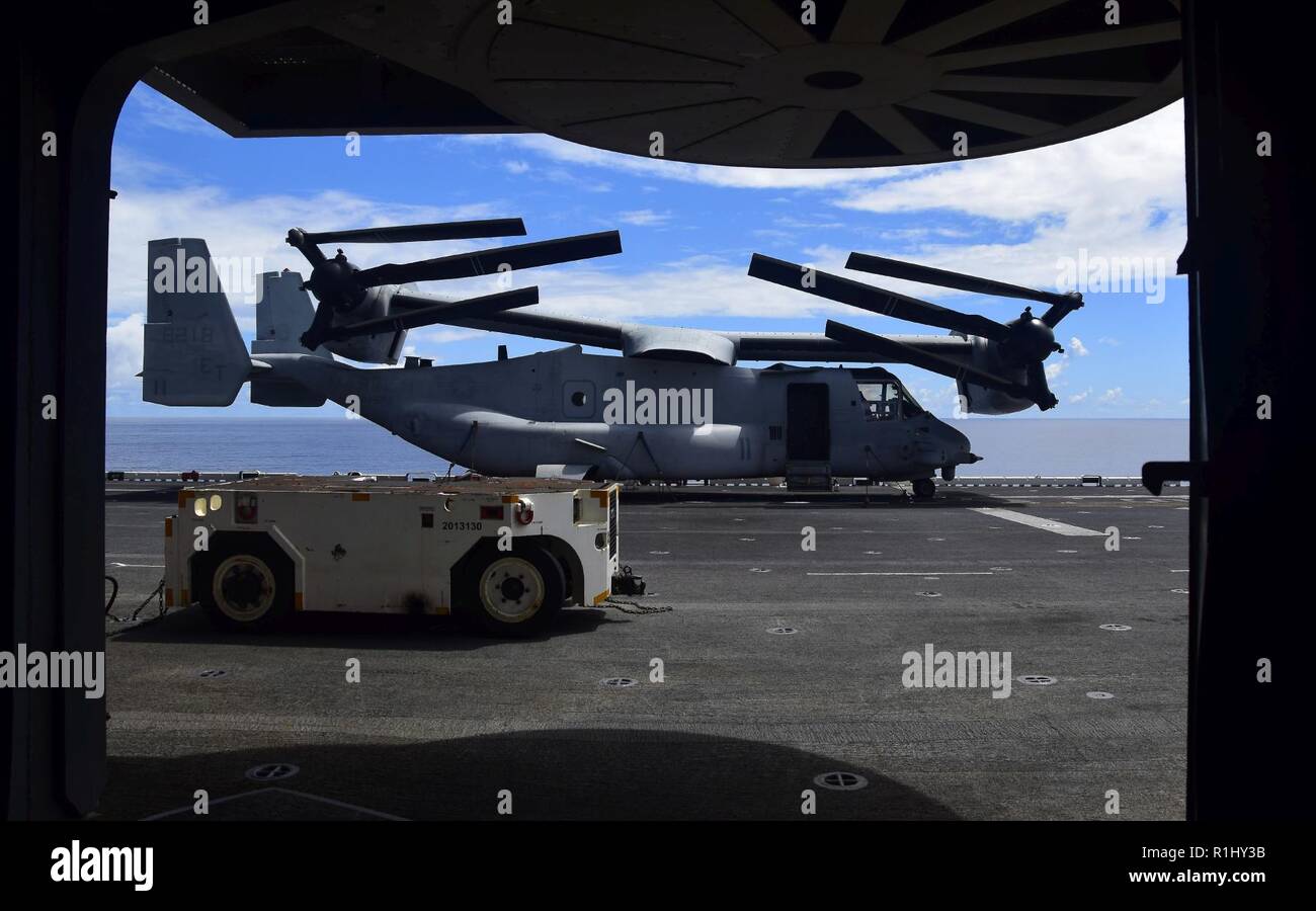 SOUTH CHINA SEA (Sept. 23, 2018) - An MV-22B Osprey tiltrotor aircraft ...