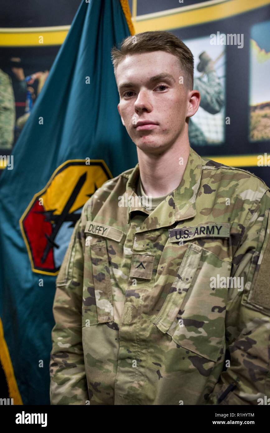 FORT BENNING, Ga. (Sept. 24, 2018) -- Pvt. Sean Duffy, cavalry scout ...
