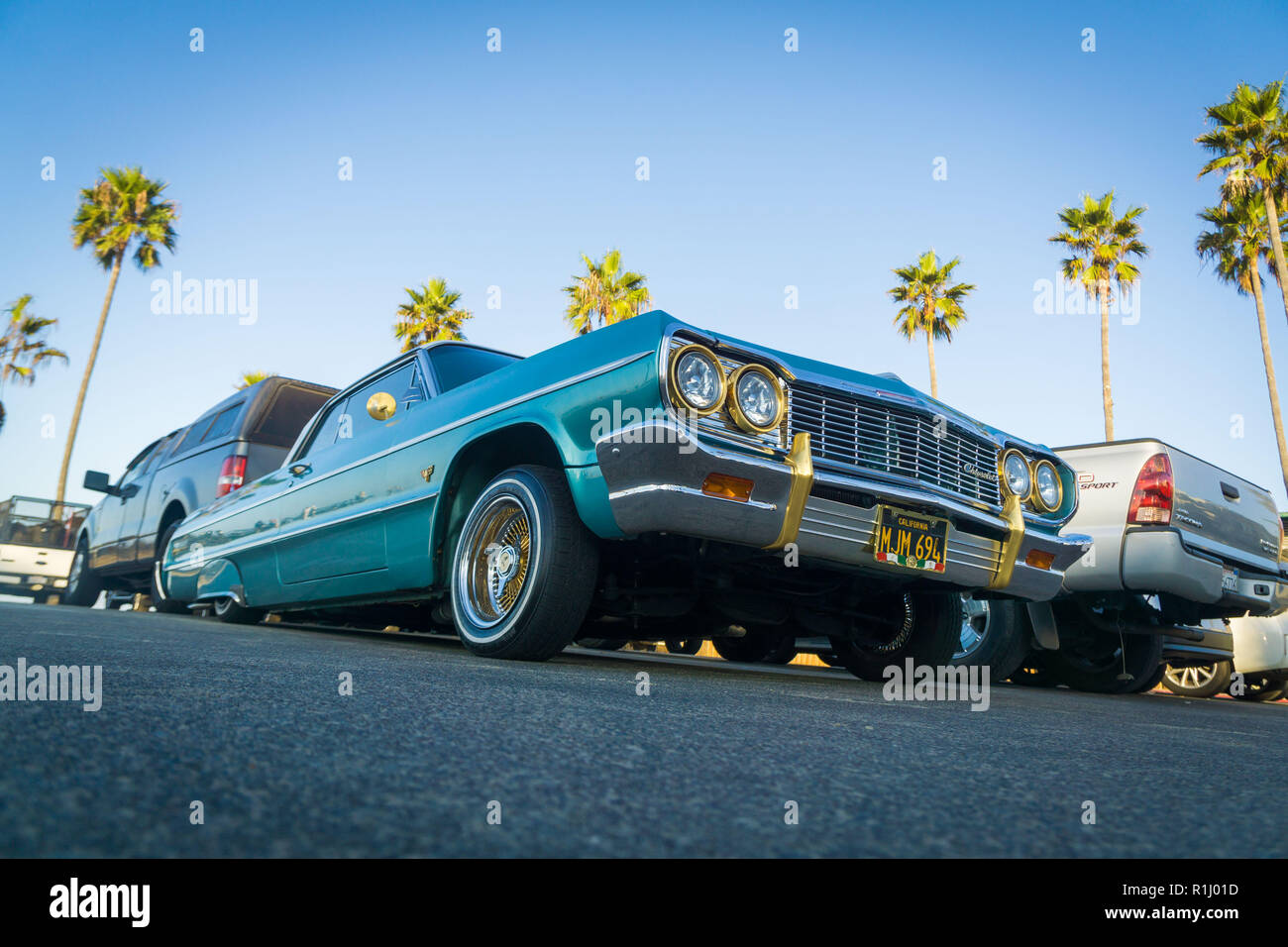 A lowrider type custom car on Venice Beach, California Stock Photo - Alamy