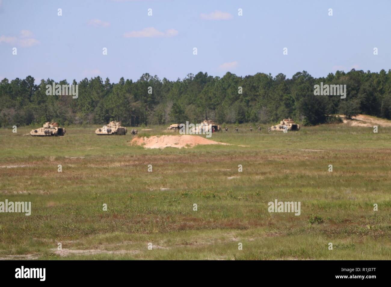 Dismounted troops of Alpha Company, 9th Brigade Engineer Battalion, 2nd ...