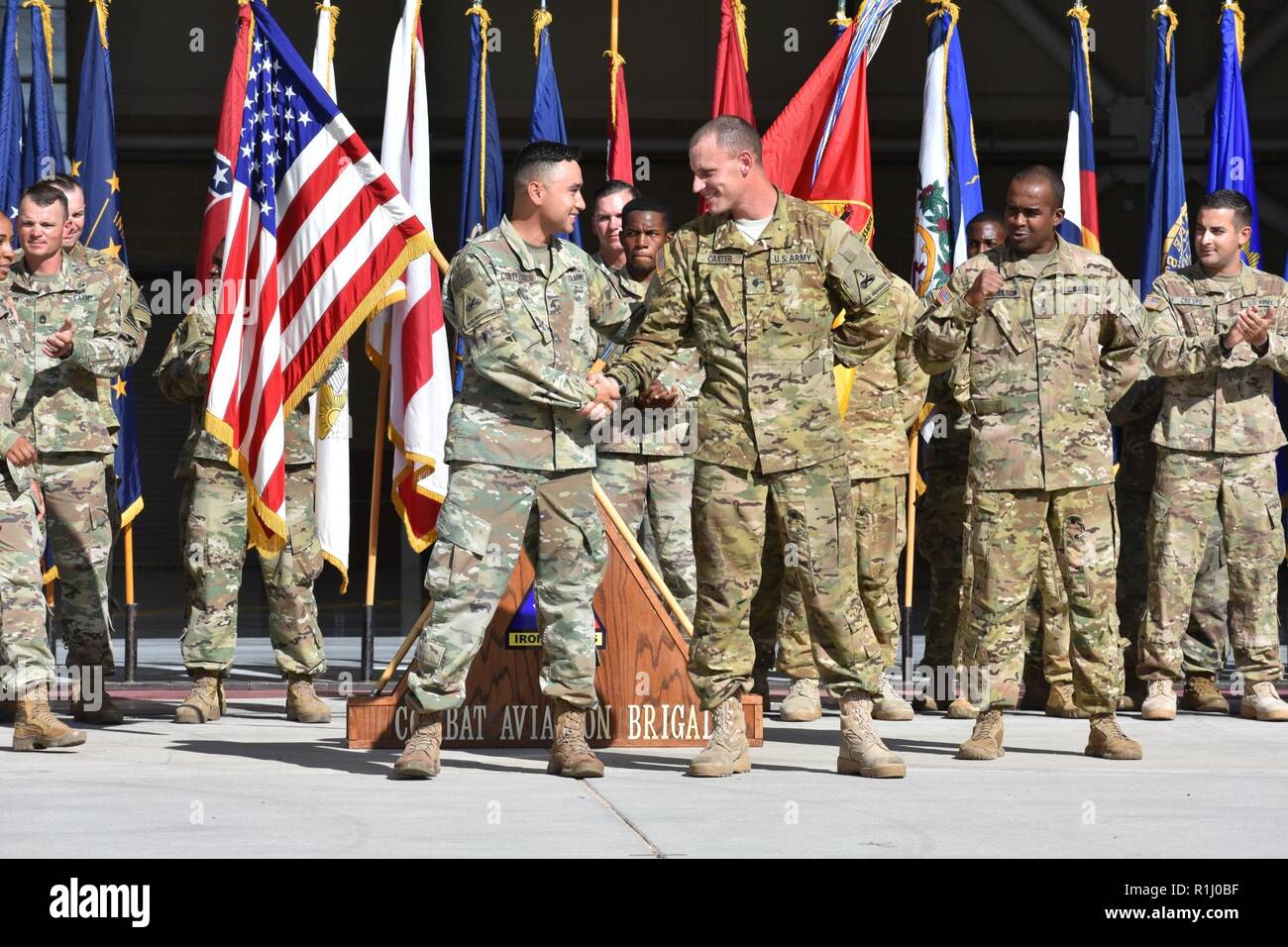 Sgt. Mario Cortezrico, left, assigned to 1st Battalion, 501st Aviation ...