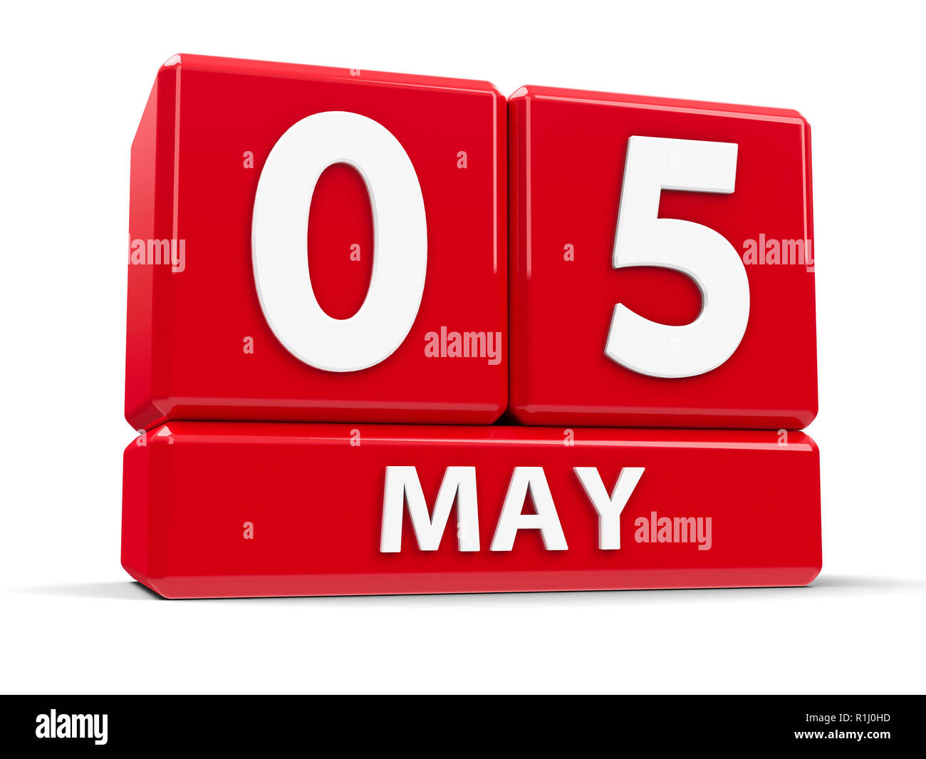Red cubes - The Fifth of May - on a white table - International Day for ...