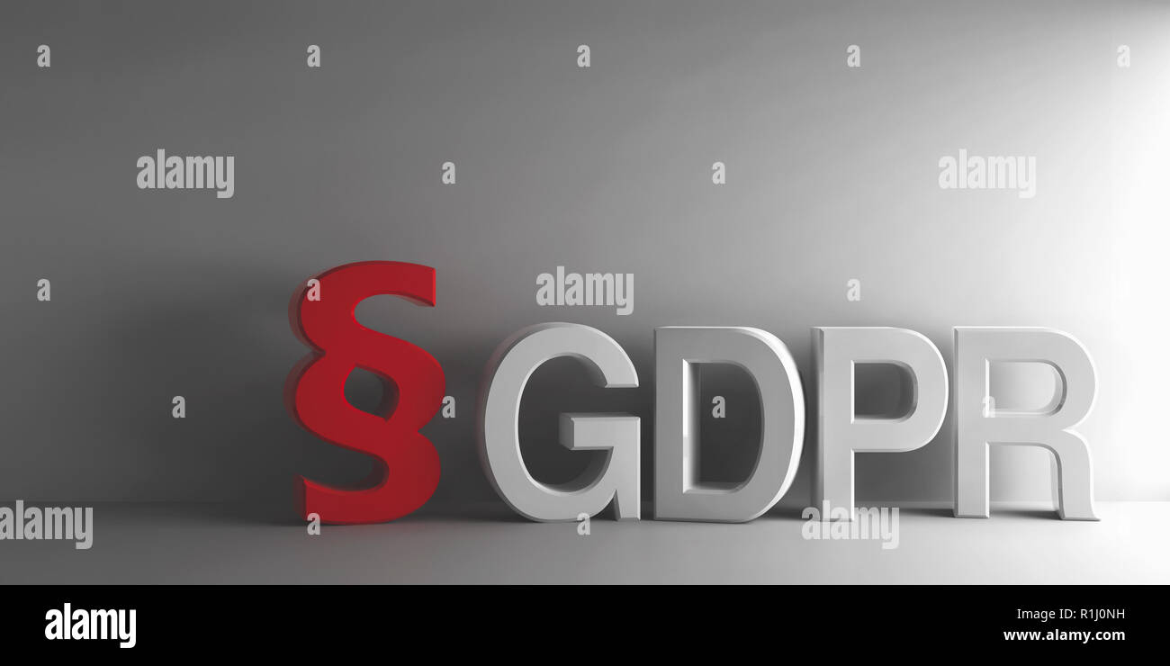 Red paragraph sign and white word GDPR - General Data Protection ...