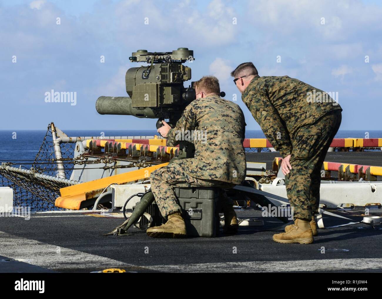 SOUTH CHINA SEA (Sept. 24, 2018) - Lt. Col. Isaac Moore and Sgt. Xavier ...