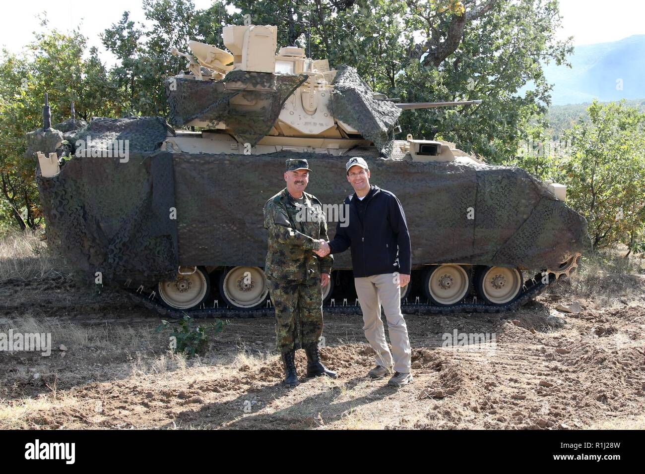 The Secretary of the Army Dr. Mark T. Esper, right, and Bulgarian Gen ...