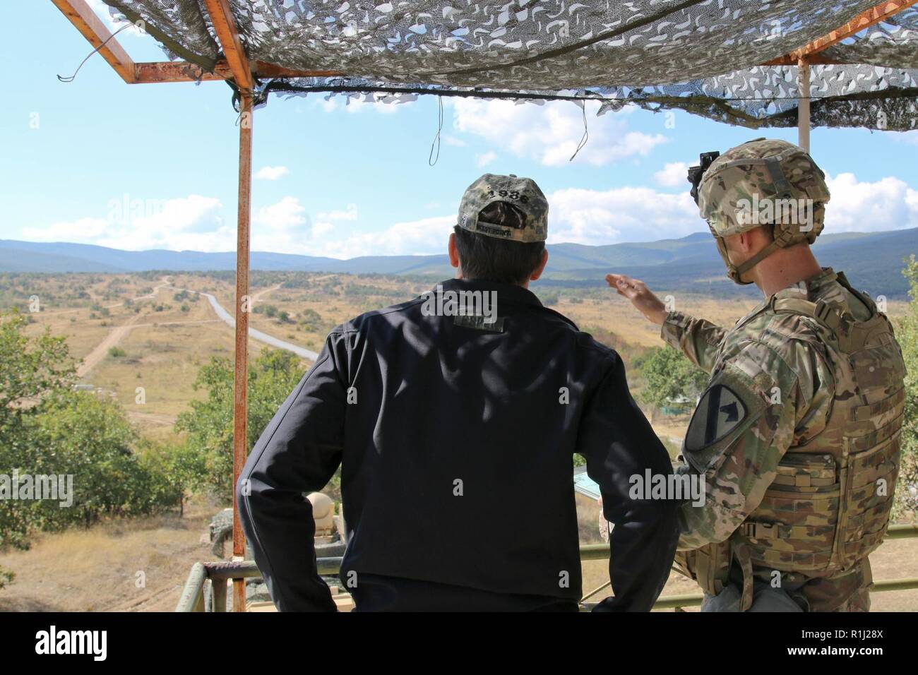 The Secretary of the Army Dr. Mark T. Esper, is briefed before a live ...