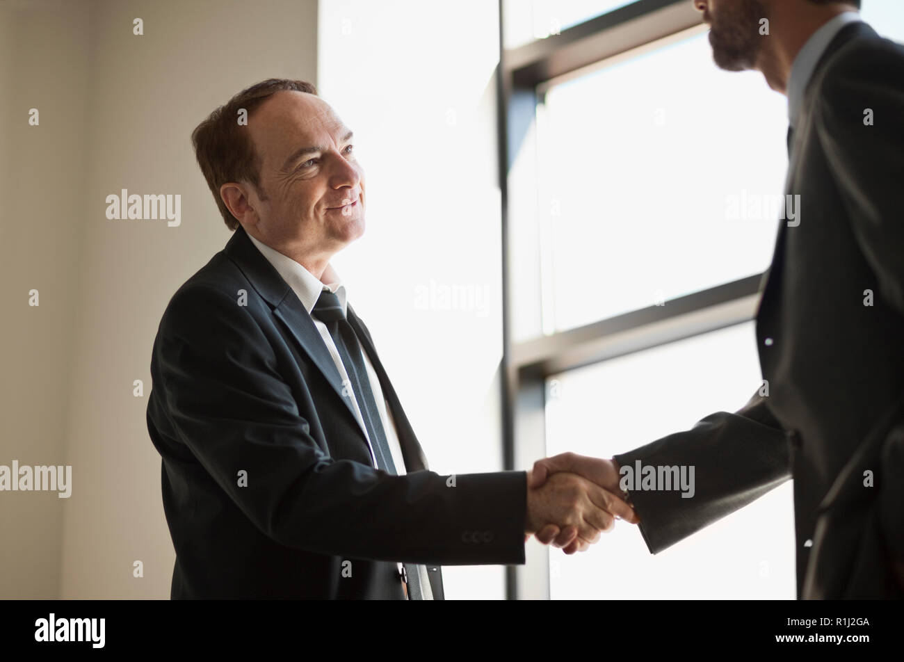 Two businessmen shake hands Stock Photo - Alamy