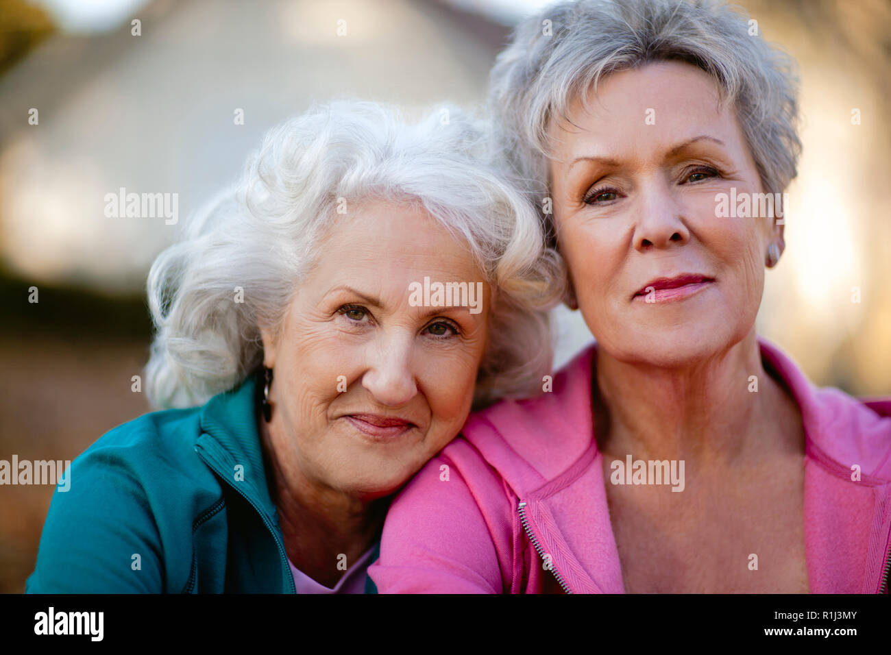 Portrait of two senior women Stock Photo - Alamy