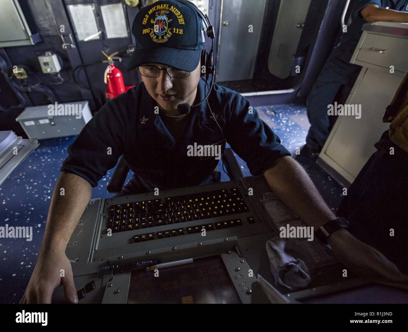 SOUTH CHINA SEA (Sept 26, 2018) Operations Specialist 2nd Class Raul ...