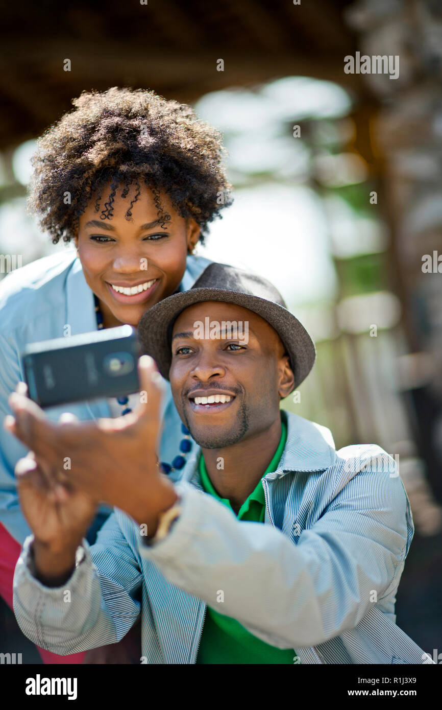 Couple take picture together Stock Photo - Alamy