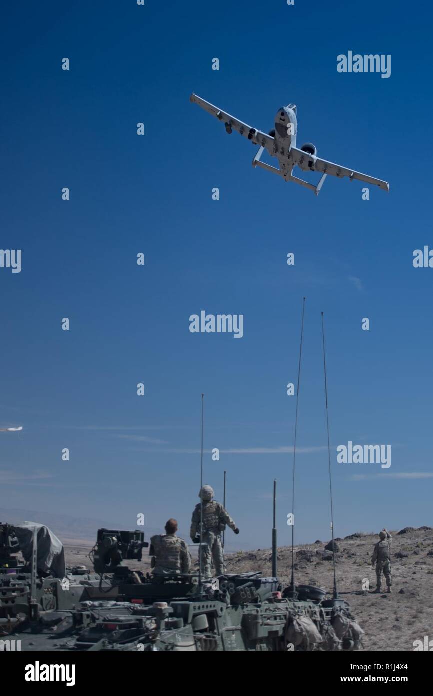 An A-10 Thunderbolt II conducts a show of force over an observation ...