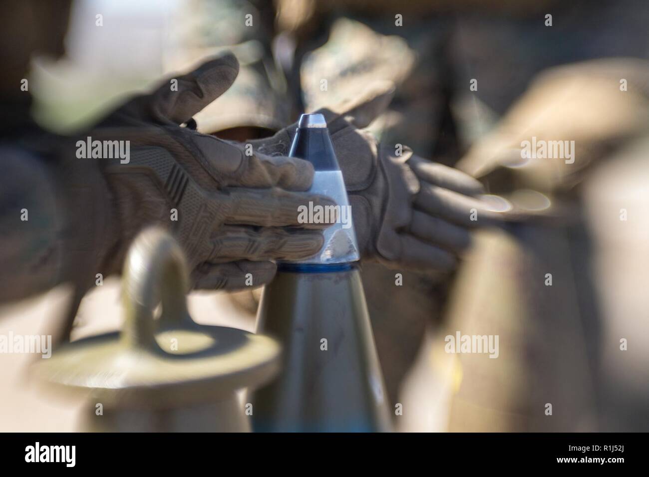 U.S. Marine Corps Cpl. Eric Spangler, field artillery cannoneer, India ...