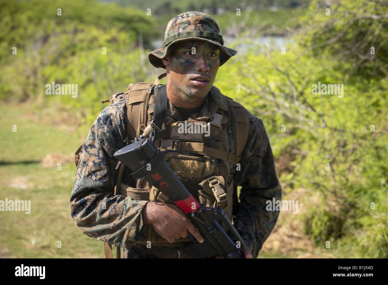 U.S. Marine Corps Cpl. Justyn Jones, a student attending Corporal’s ...