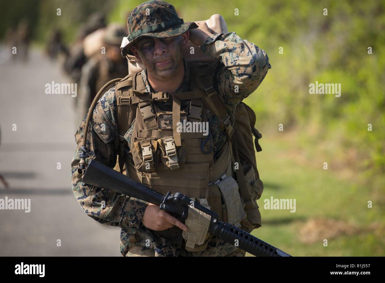 U.S. Marine Corps Cpl. Martin Garza, a student attending Corporal’s ...