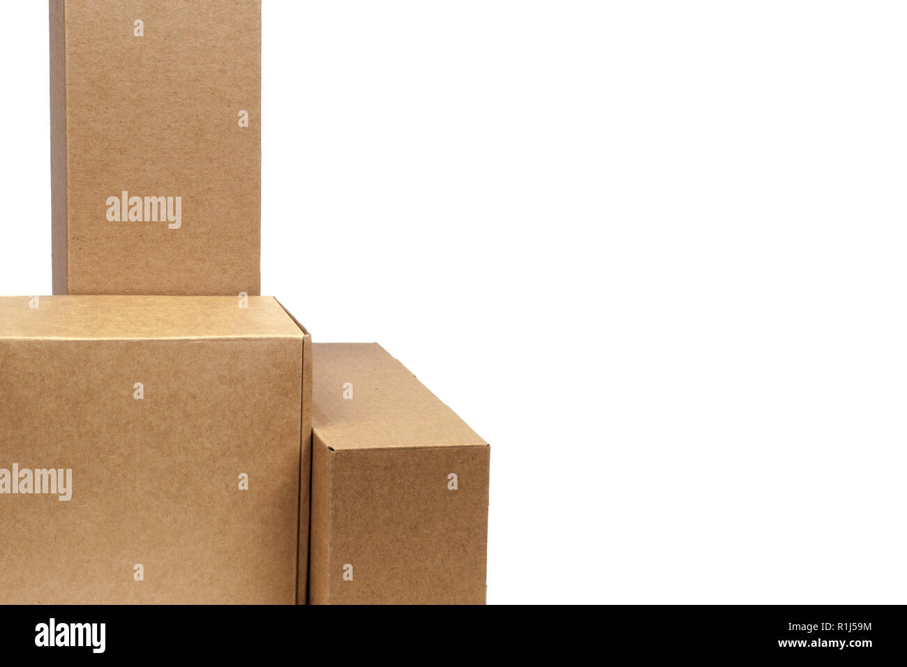 Cardboard boxes for goods on a white background. Different size ...