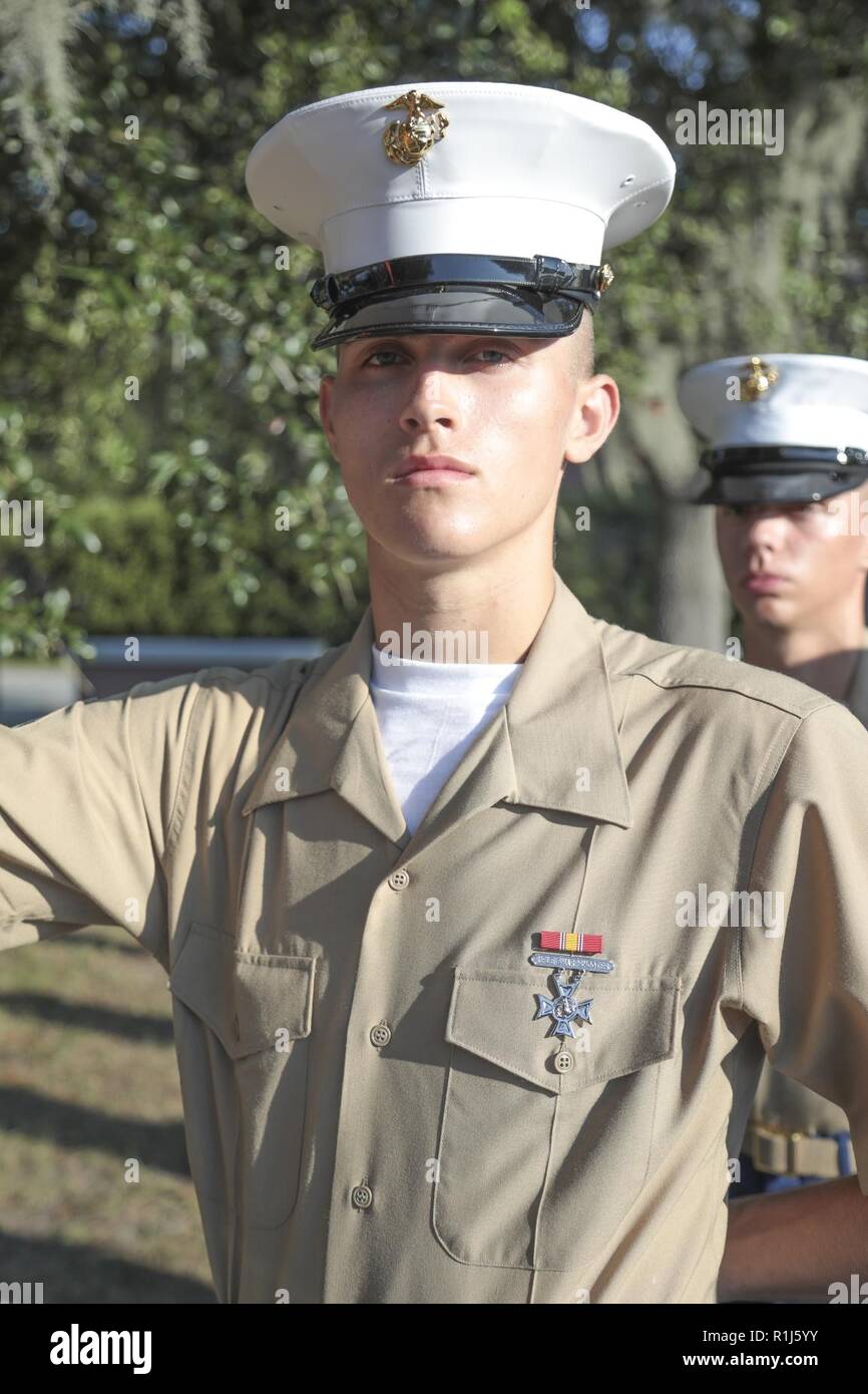 Pfc. Max D. Perkins, honor graduate for Platoon 3077, Lima Company, 3rd ...