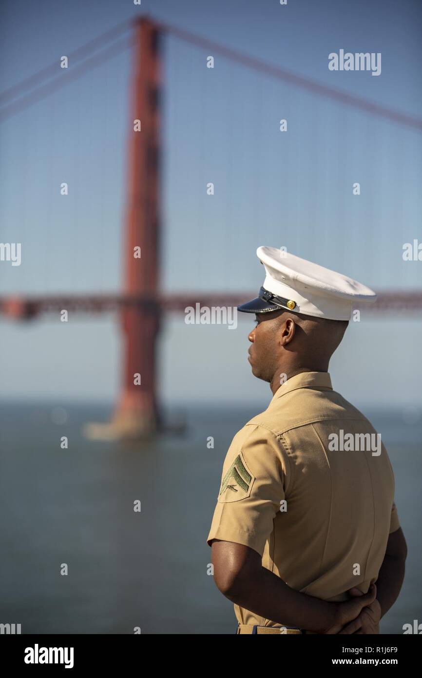U.S. Marine Corps Cpl. Kyle Baker with Task Force San Francisco “mans ...