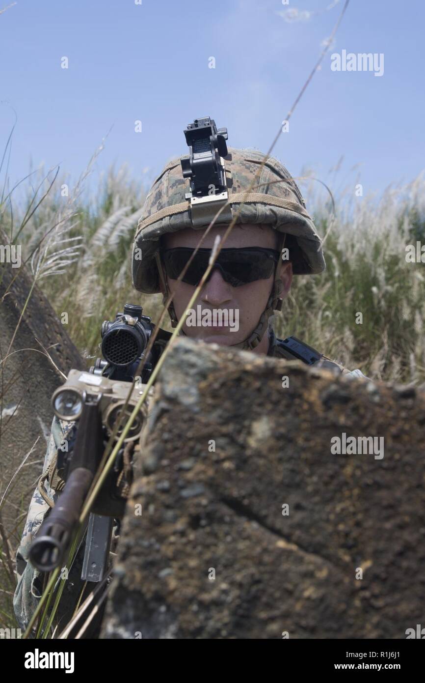 U.S. Marine Lance Cpl. Jorden Puller participates in an amphibious ...