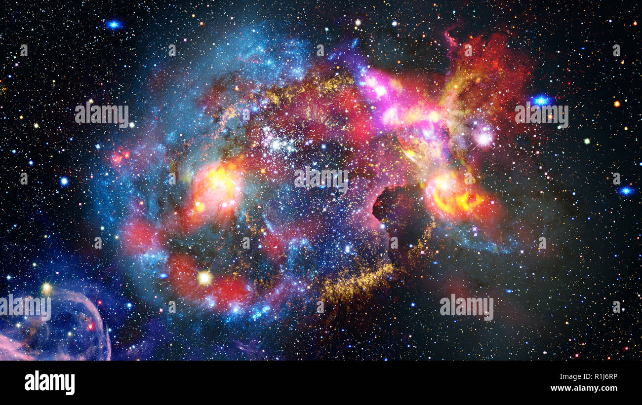 The Helix Nebula in deep space. Cosmic background. Elements of this ...