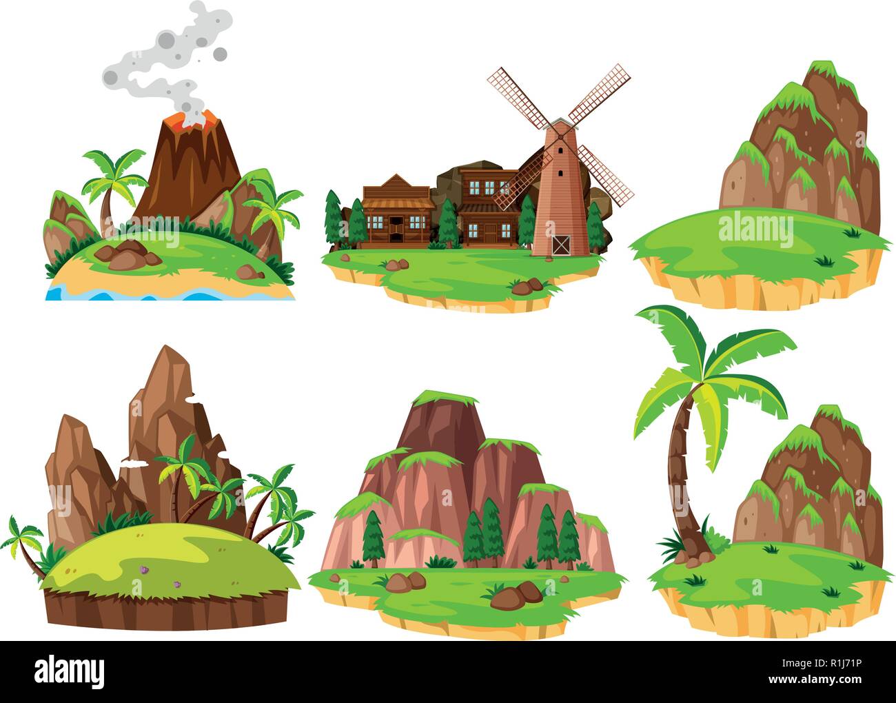 Set of different islands illustration Stock Vector Image & Art - Alamy