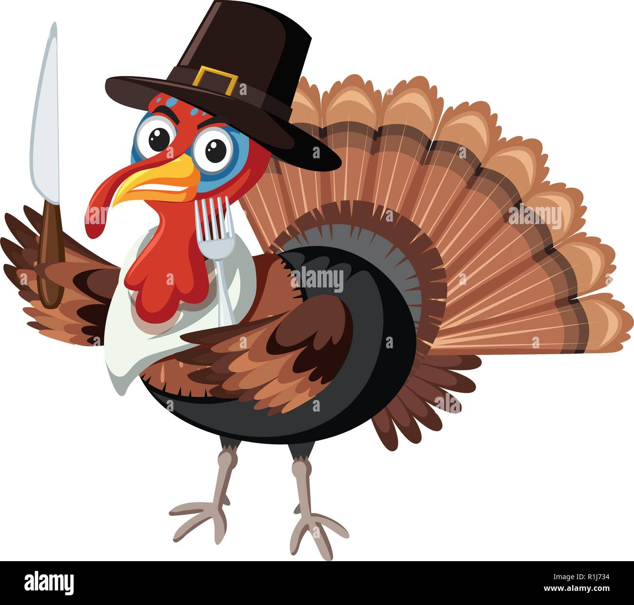 A turkey character on white background illustration Stock Vector Image ...