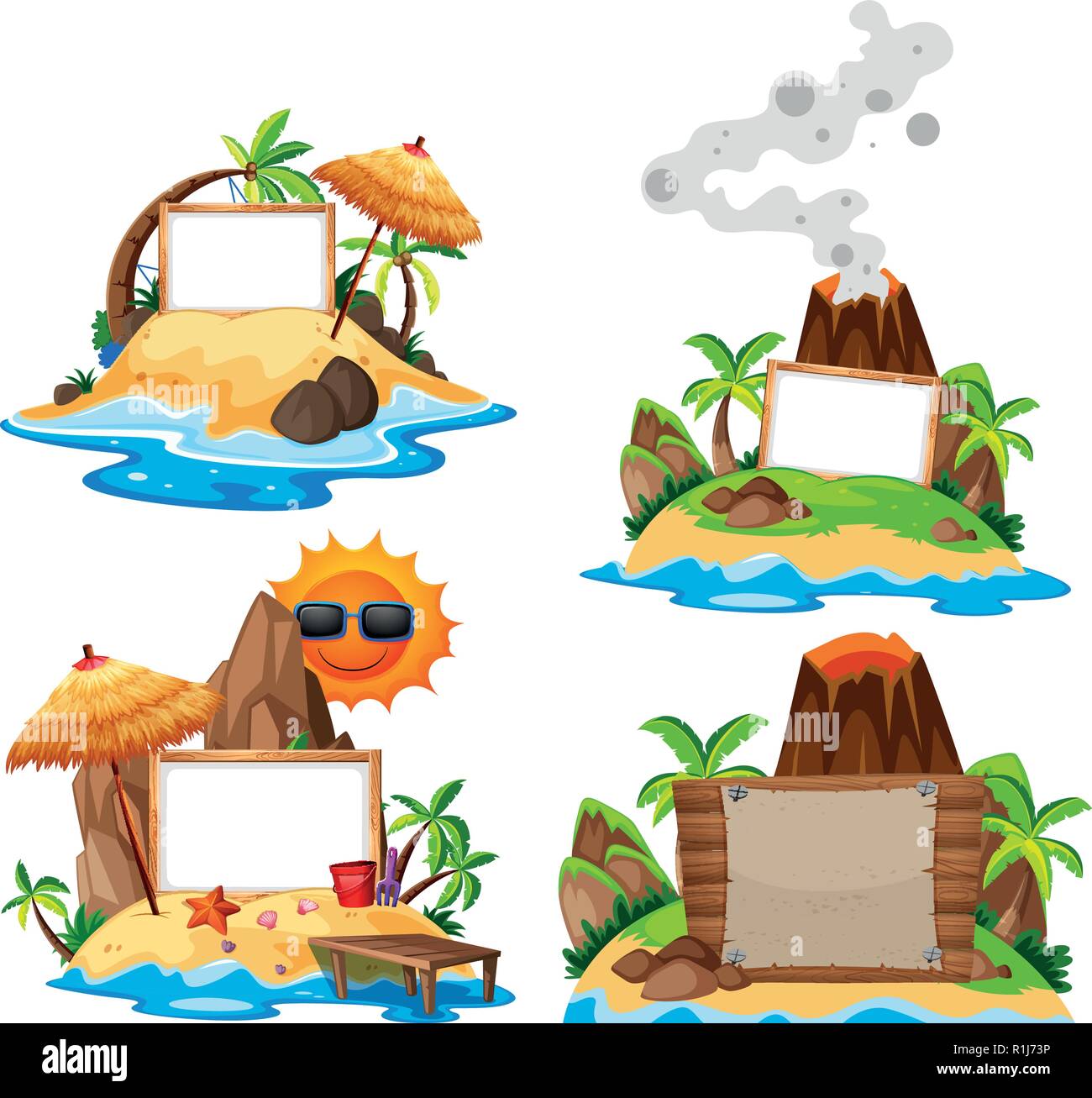 The island banner Stock Vector Images - Alamy