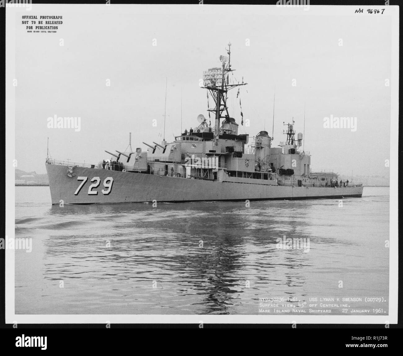 USS Lyman K. Swenson (DD-729) Description: Off the Mare Island Naval ...