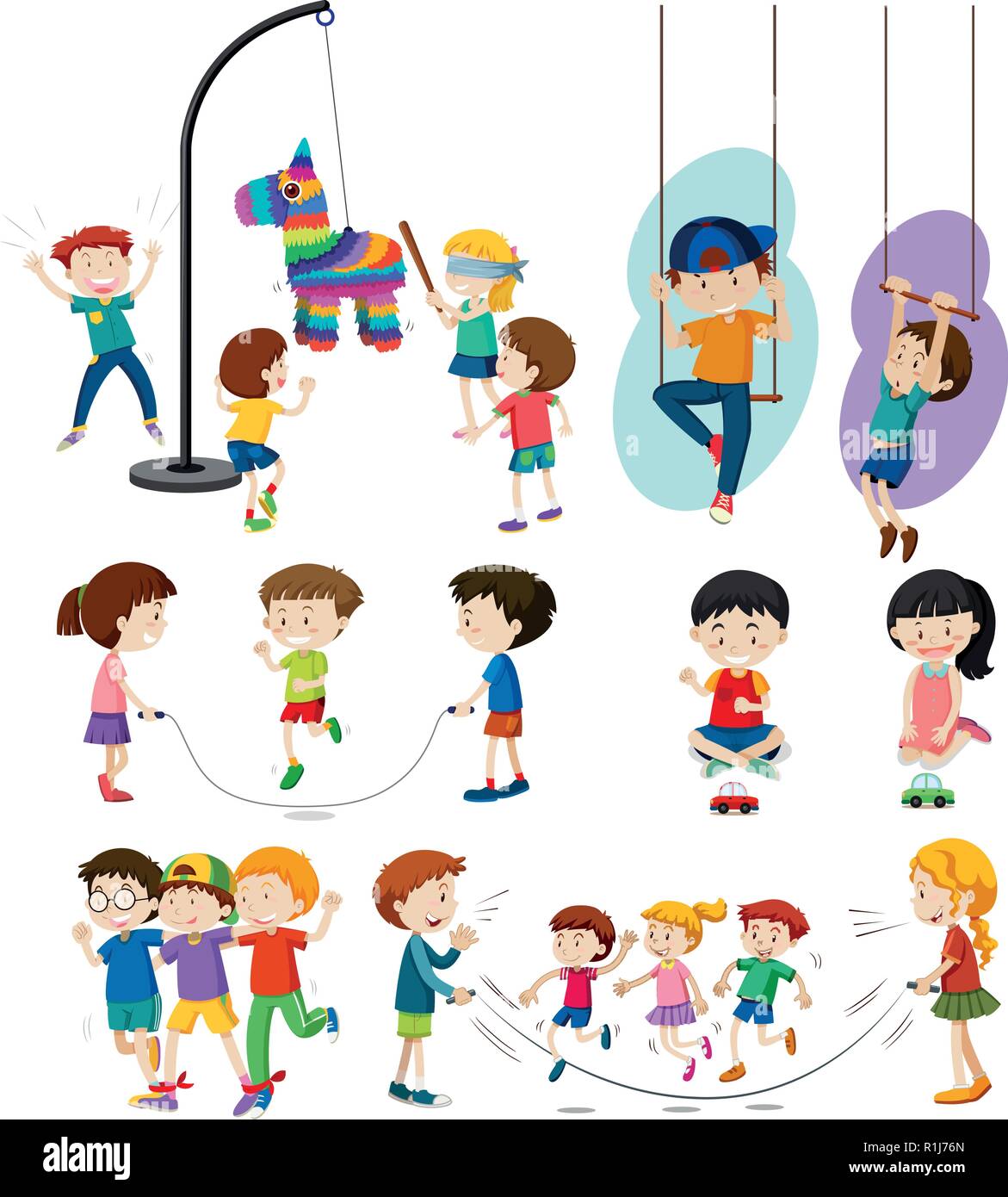 Set of children playing illustration Stock Vector Image & Art - Alamy