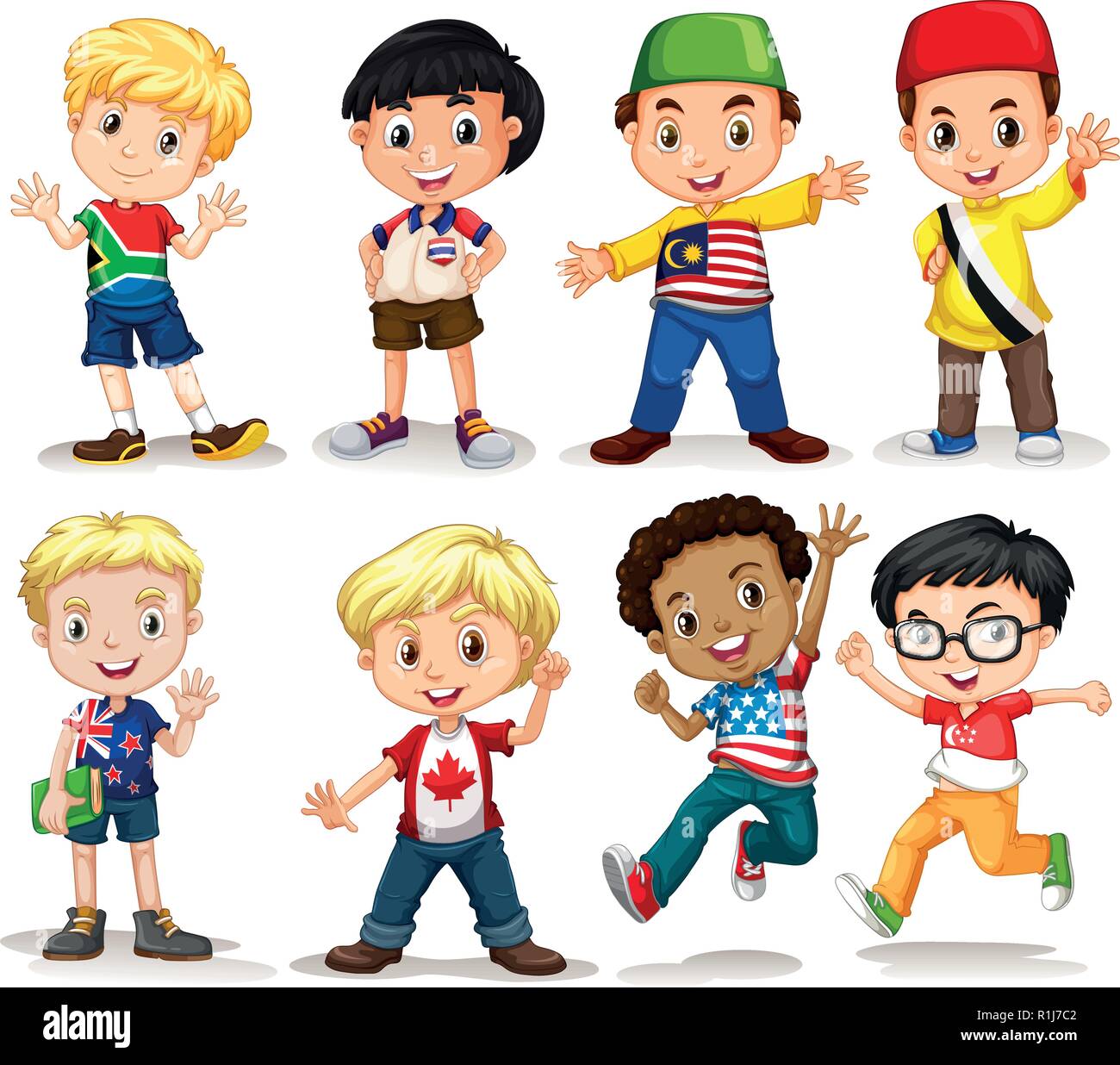 Set of international boy illustration Stock Vector Image & Art - Alamy