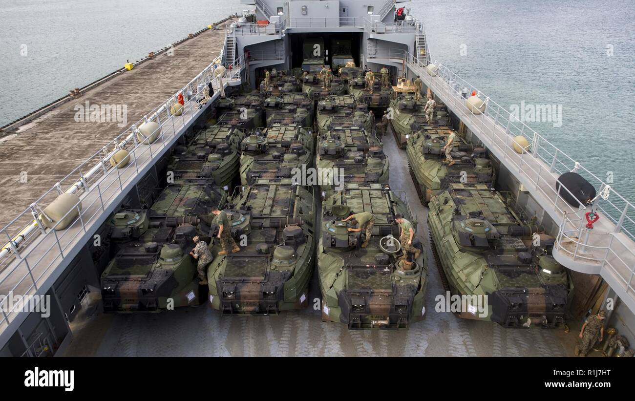 U.S. Marines Corps Assault Amphibious Vehicles (AAV) assigned to Combat ...