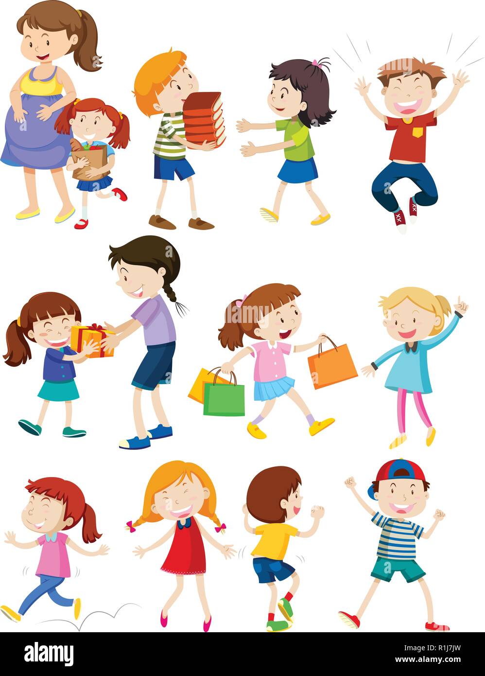 Set of people doing activity illustration Stock Vector Image & Art - Alamy