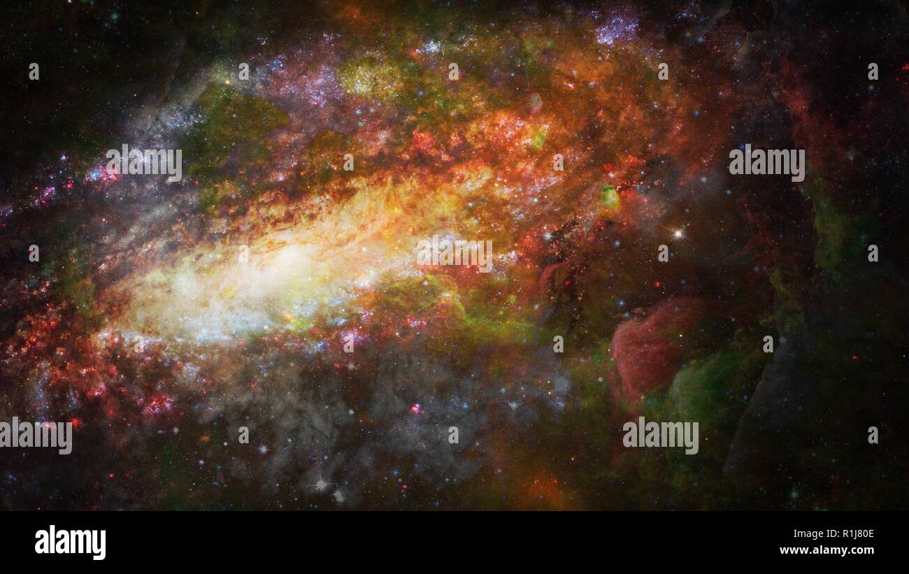 Nebula and galaxy in space. Science art. Elements of this image ...