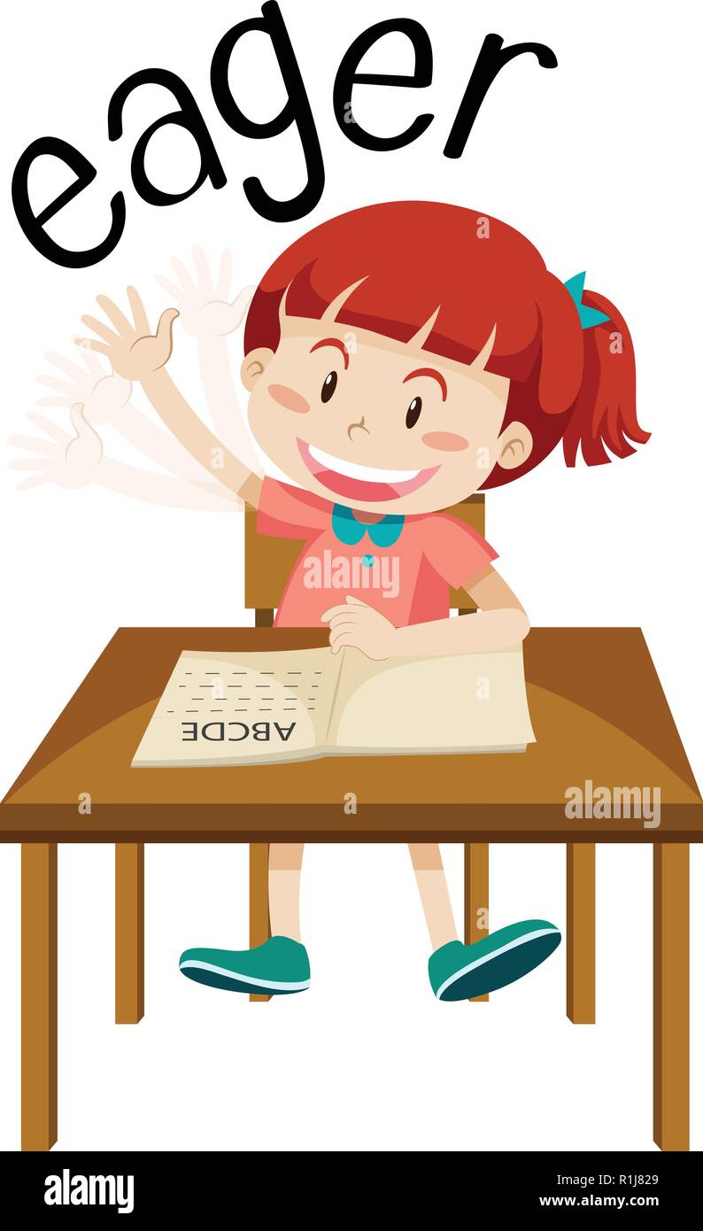 English vocabulary of eager illustration Stock Vector Image & Art - Alamy