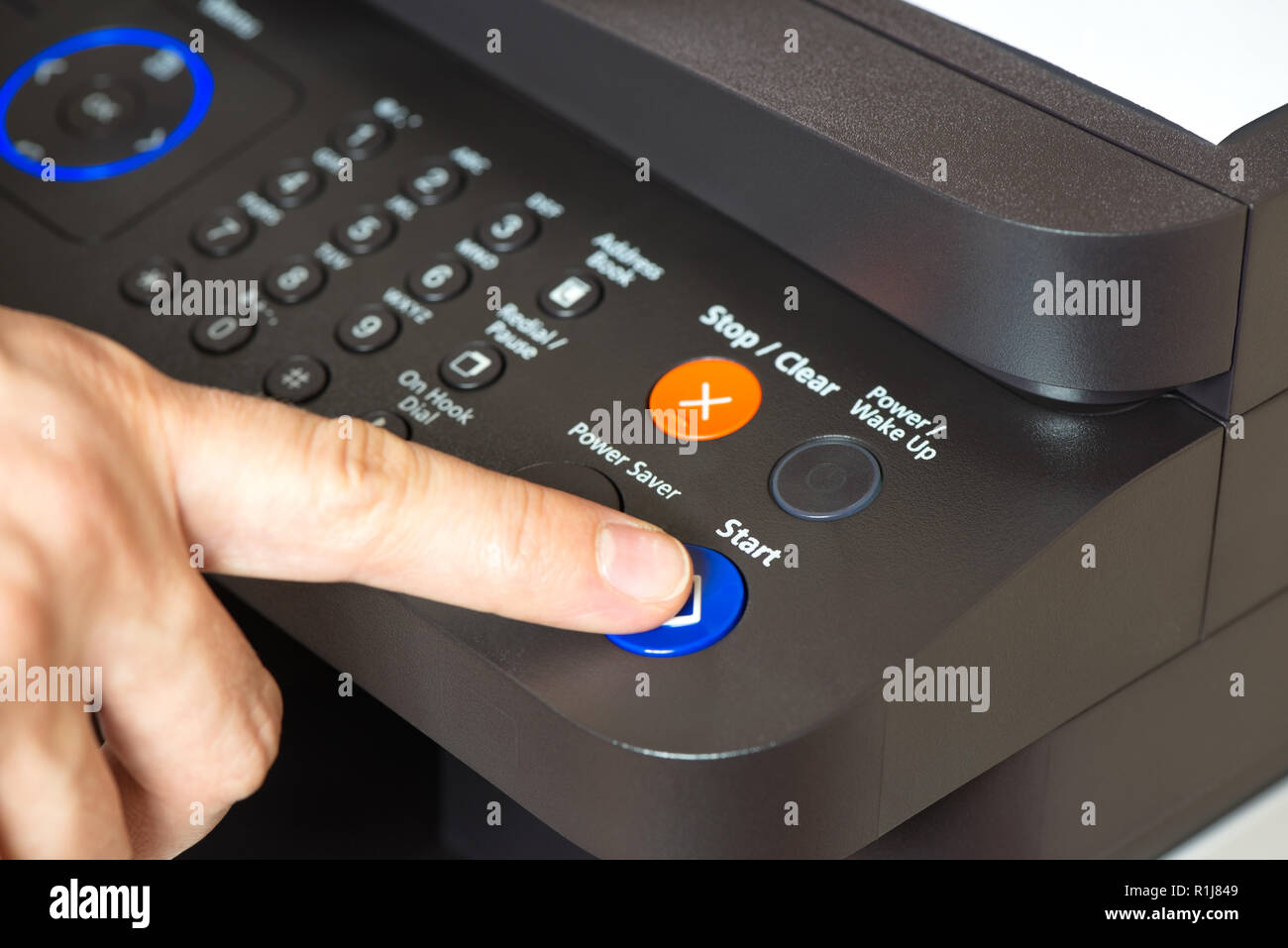 Finger pressing push button hi-res stock photography and images - Alamy