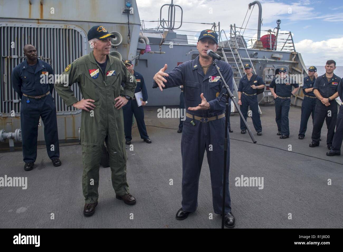 PHILIPPINE SEA (Oct. 8, 2018) Task Force 70’s Command Master Chief ...