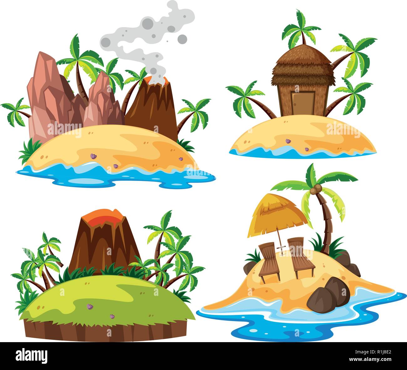 Set of isolated island illustration Stock Vector Image & Art - Alamy
