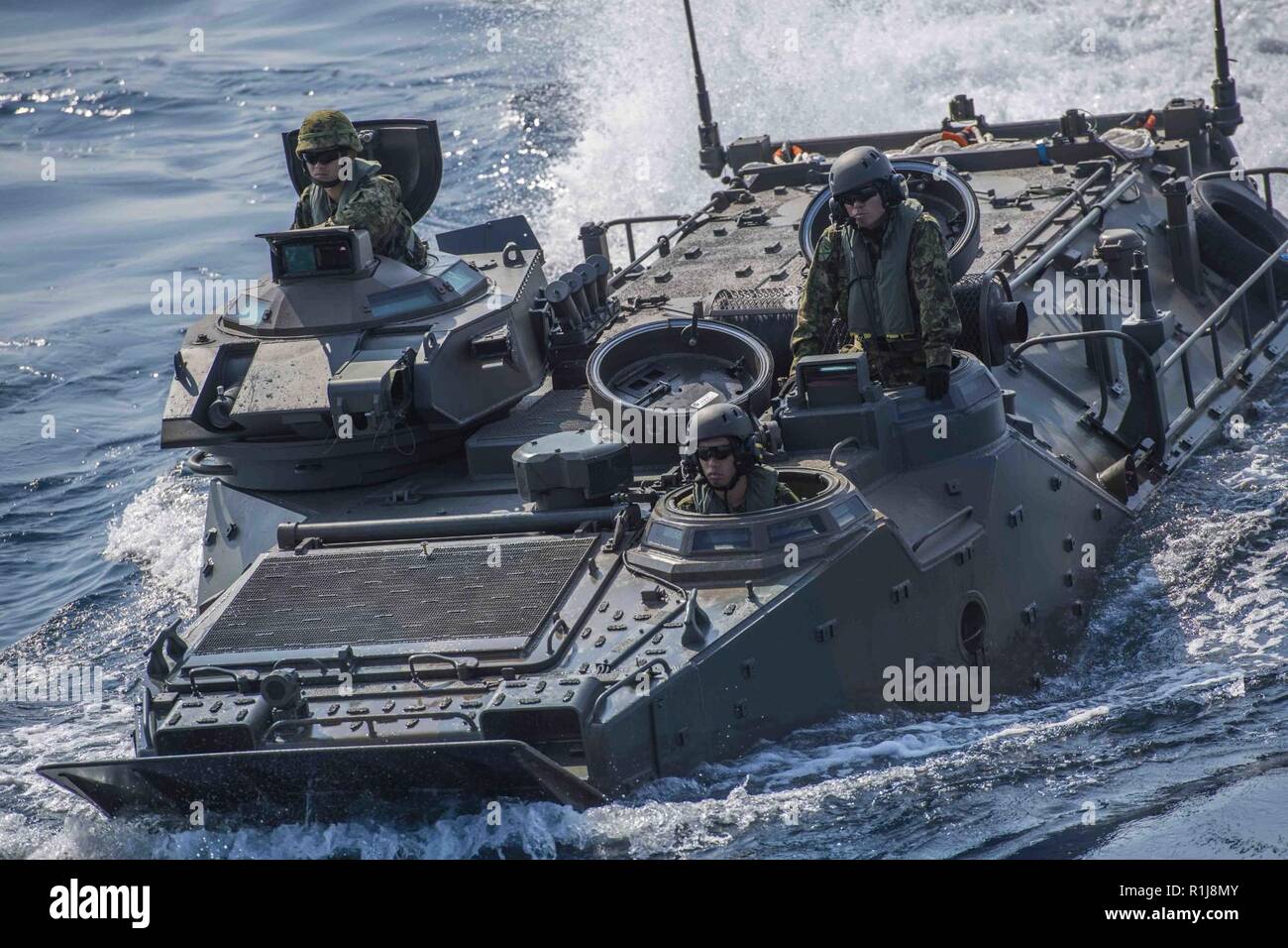 PHILIPPINE SEA (Oct. 09, 2018) Soldiers from the Japan Ground Self-Defense Force (JGSDF ...