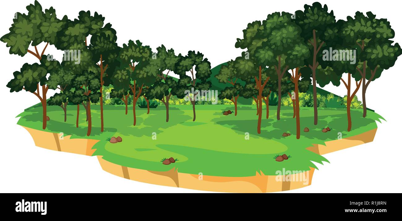 Beautiful green nature landscape illustration Stock Vector Image & Art ...