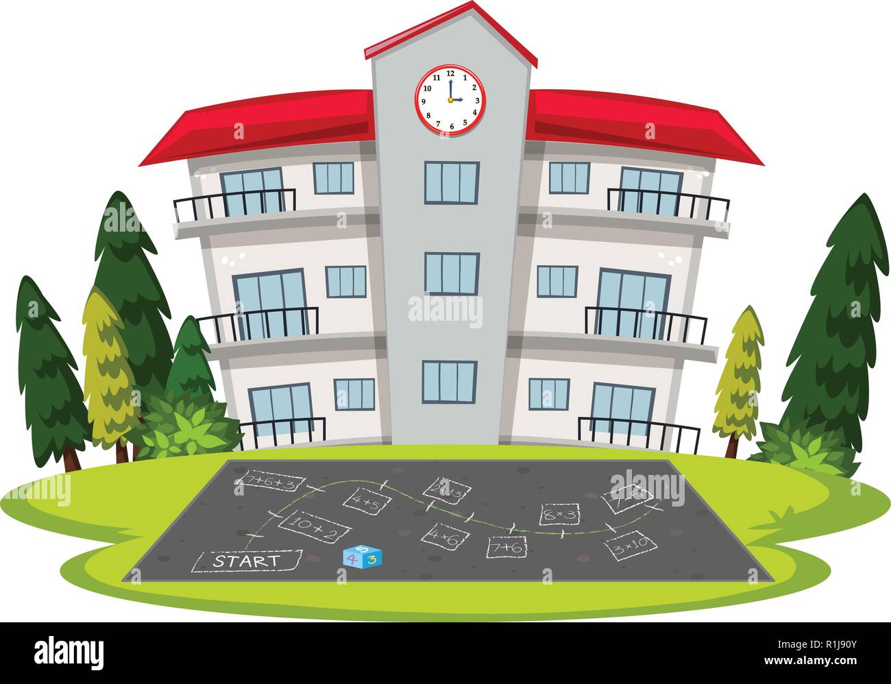 Isolated school building template illustration Stock Vector Image & Art ...