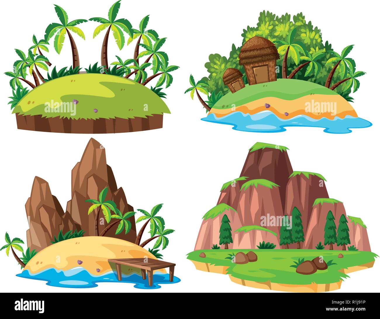 Set of isolated island illustration Stock Vector Image & Art - Alamy