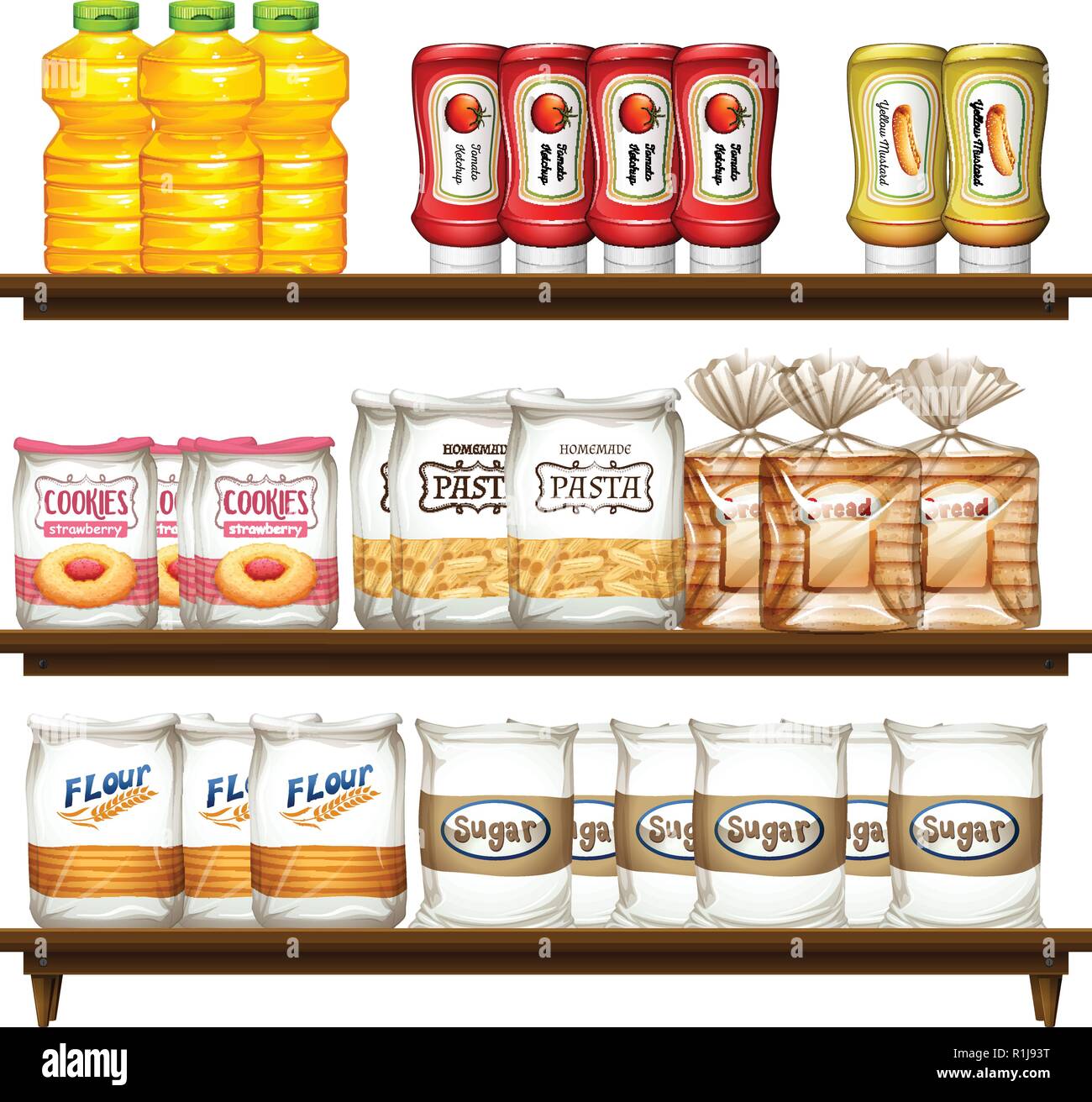 Food item on shelf illustration Stock Vector Image & Art - Alamy