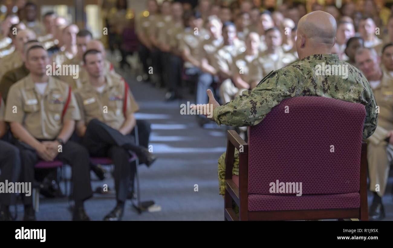 GREAT LAKES, Ill. (Oct. 9, 2018) Master Chief Petty Officer of the Navy ...