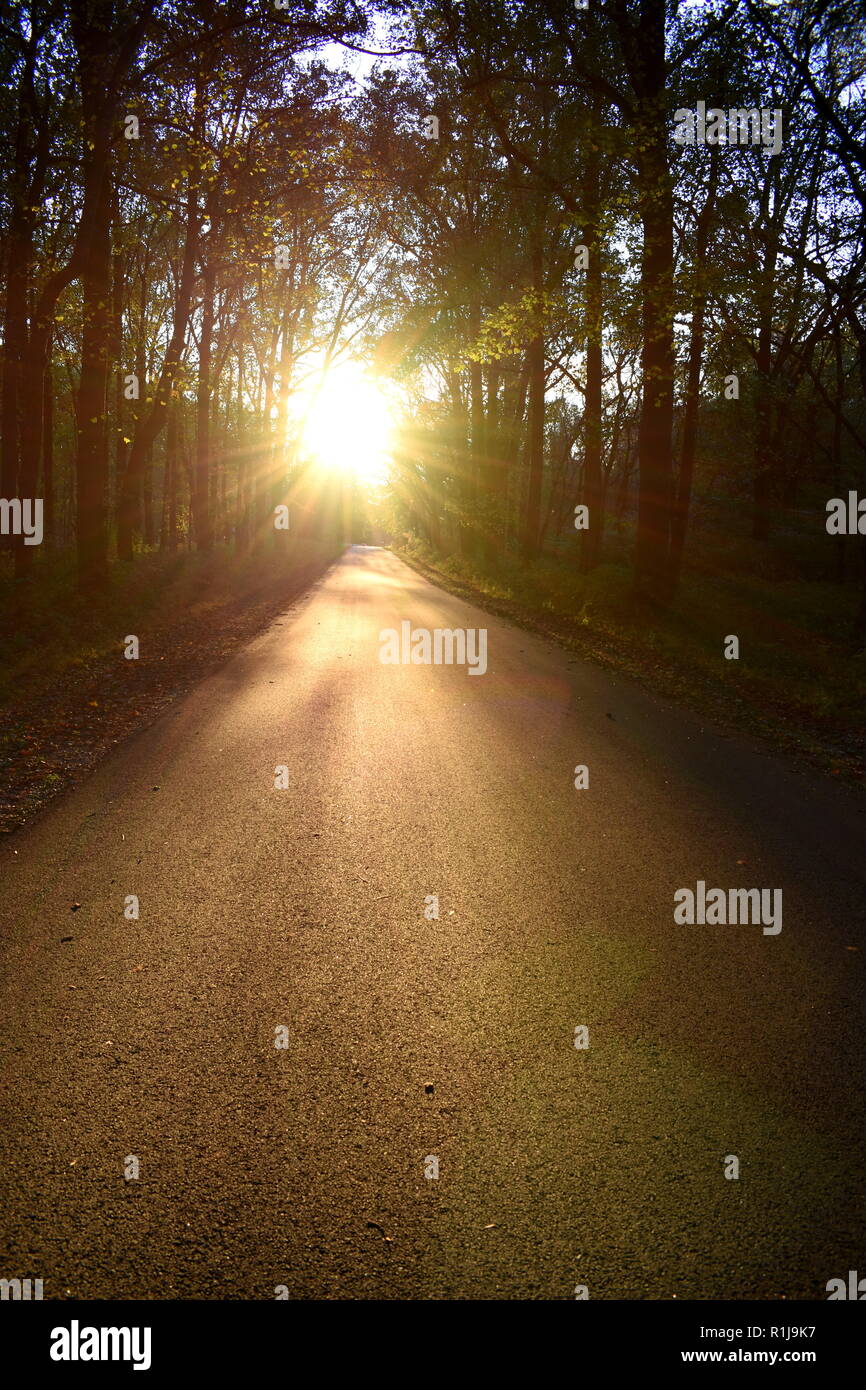Back Road Sunset Stock Photo - Alamy