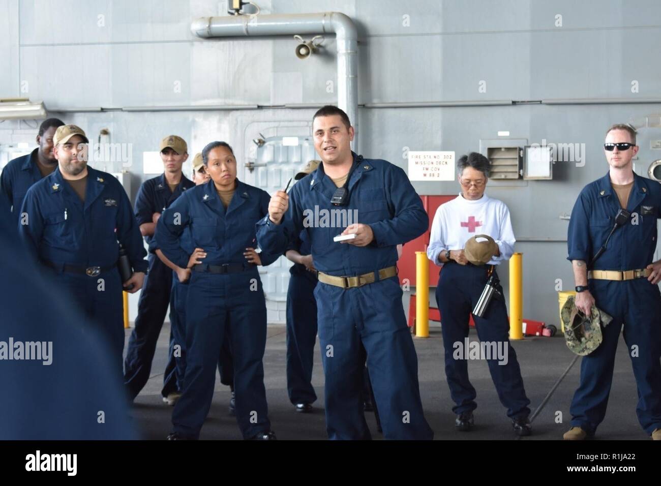 GULF OF ADEN (Sept. 20, 2018) Boatswains’ Mate Chief Miroslav Guentchev ...