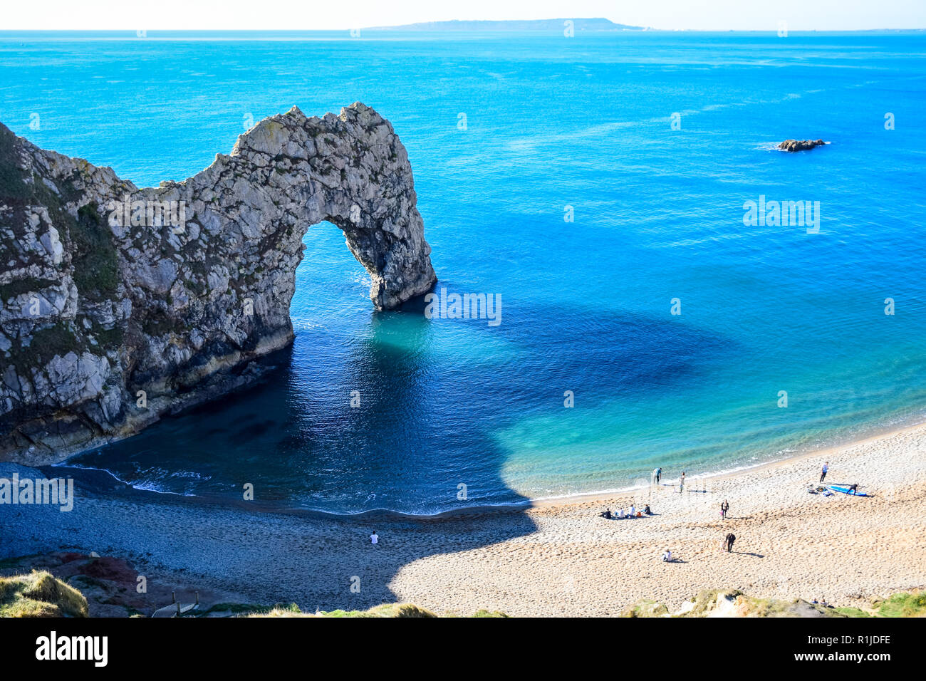 Beautiful landscape and seascape view of Durdle Door, a natural ...