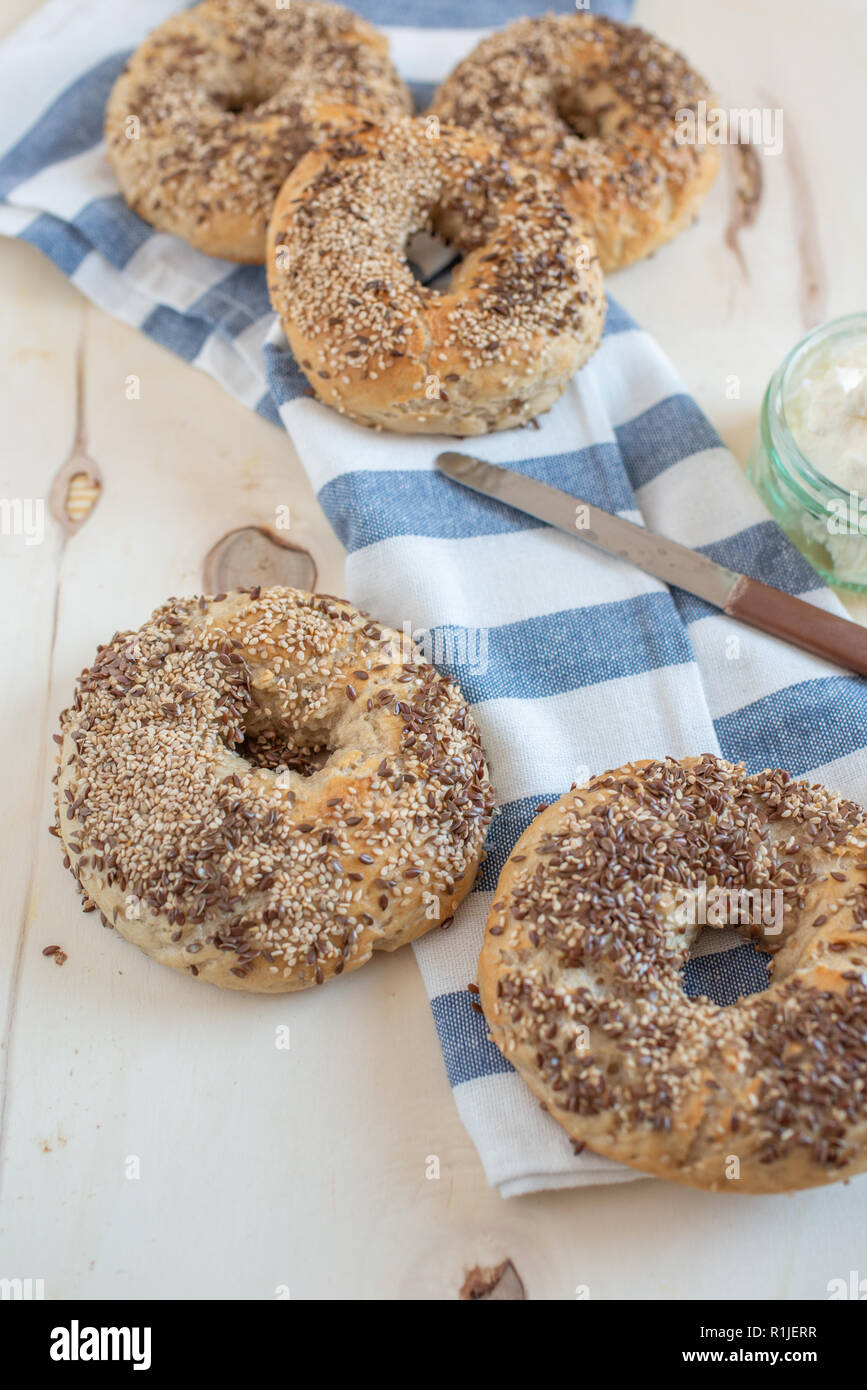 Home made bagels Stock Photo - Alamy