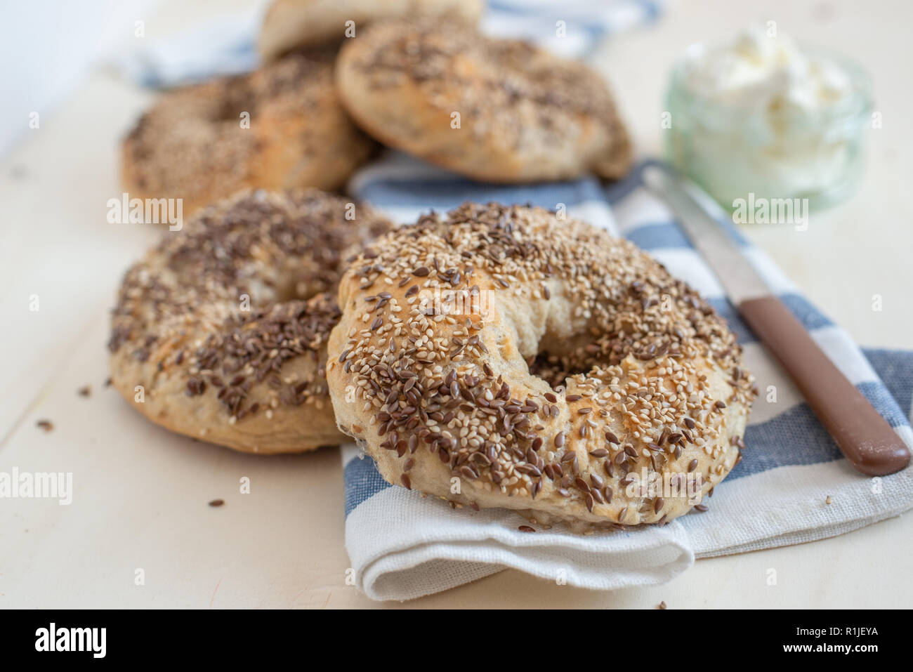 Home made bagels Stock Photo - Alamy