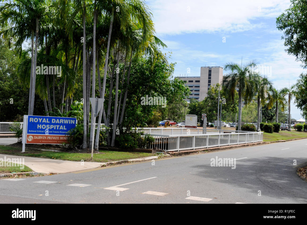 The main entrance to the Royal Darwin Hospital in Darwin, Australia ...