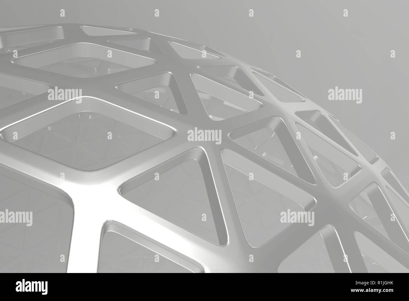 Abstract 3d rendering concept of high poly architecture with steel and ...