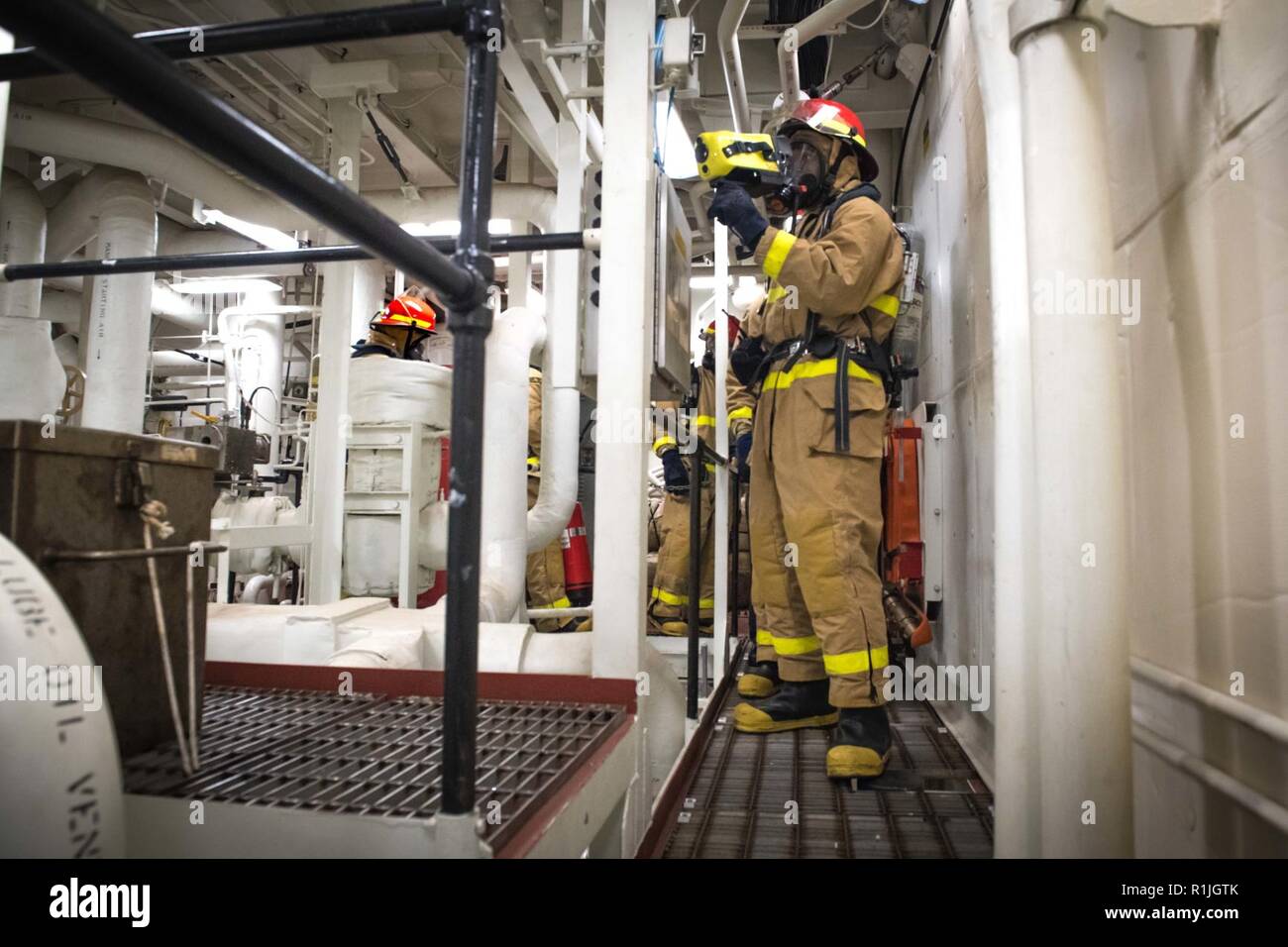 U.S. 5TH FLEET AREA OF OPERATIONS (Oct. 18, 2018) Sailors investigate ...